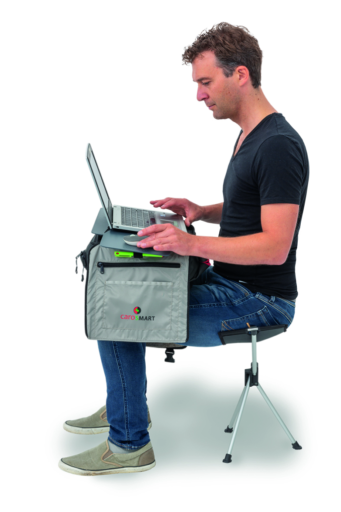 Laptoprucksack 💻 mit Sitzhocker - weltneuheit - CAROSMART®